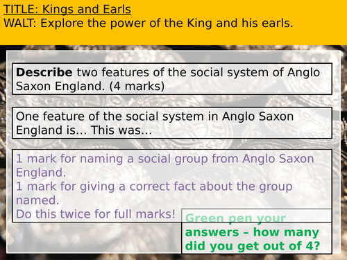Kings and Earls comparison (Edexcel 9-1: Anglo Saxon and Norman England ...