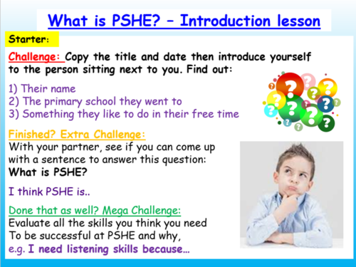 PSHE Introduction | Teaching Resources