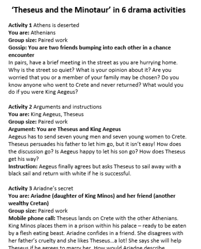 Theseus and the Minotaur, Greek Myth writing unit | Teaching Resources