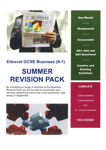 Edexcel GCSE Business (9-1) Summer Revision Pack - New Version ...