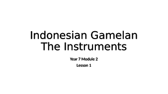 KS3 Music - Indonesian Gamelan | Teaching Resources