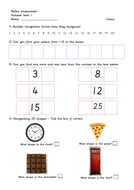 Year 1 - Maths Assessment Sheet | Teaching Resources