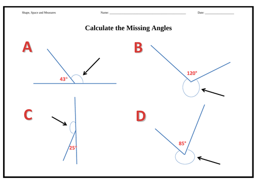 Calculate the Missing Angles (2-page booklet) | Teaching Resources