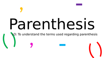 KS2: Parenthesis (brackets, commas, hyphens) | Teaching Resources