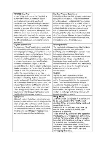 Medical Ethics 7: Human Experimentation | Teaching Resources