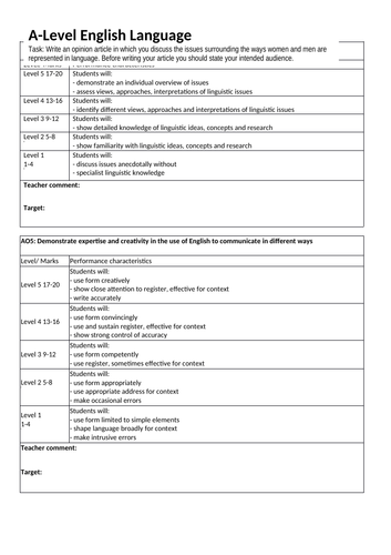 AQA - A-Level Assessment sheets | Teaching Resources