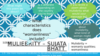 Muliebrity - Sujata Bhatt | Teaching Resources