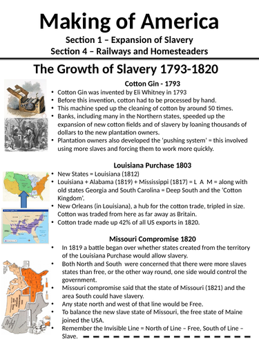 OCR SHP Making of America Revision | Teaching Resources