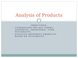 Analysis of Products- AQA GCSE D&T | Teaching Resources