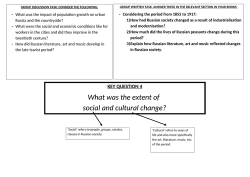 AQA A-Level Tsarist & Communist Russia Lesson 50 (Key Concepts & Themes ...