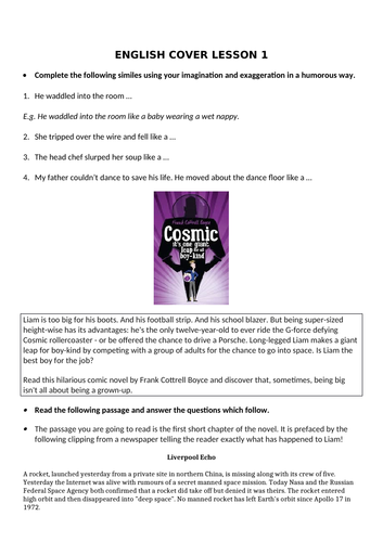 FREE Standalone Cover Lesson: Reading Comprehension and Inference ...