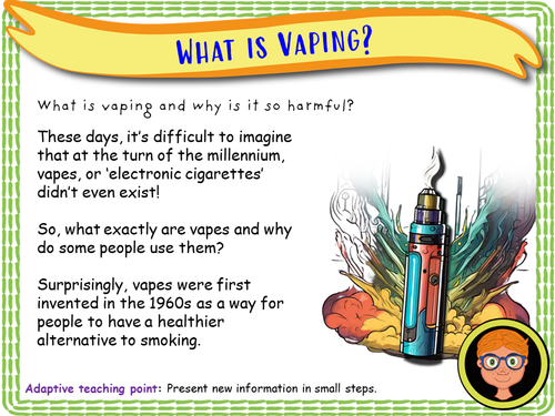 Vaping : Dangers of Vaping | Teaching Resources