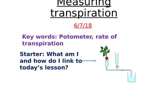 Measuring transpiration- potometers | Teaching Resources