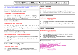 Physics calculations: Forces in action | Teaching Resources