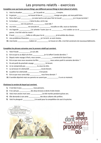 Les pronoms relatifs | Teaching Resources