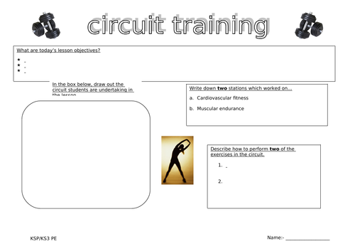 Circuit Training (Non-participant sheet) | Teaching Resources