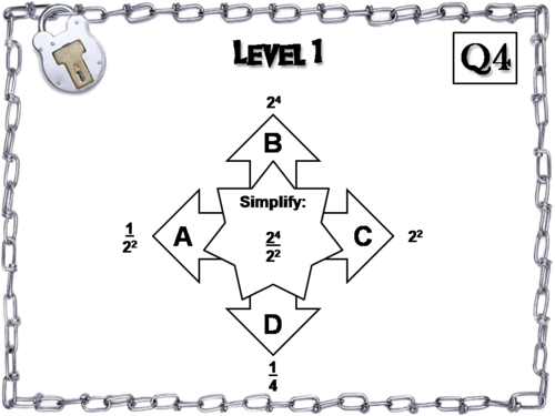 Dividing Exponents Game: Escape Room Math Activity | Teaching Resources