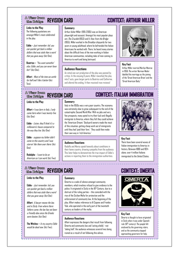 A View from the Bridge Revision Cards! | Teaching Resources