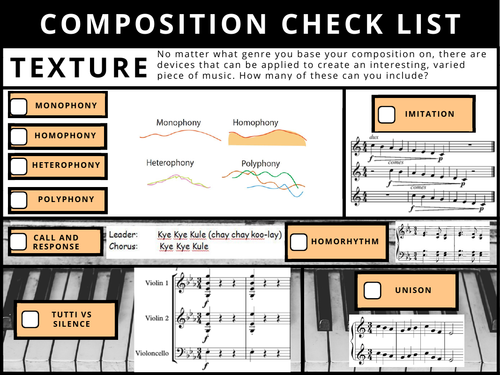 Composition Check list | Teaching Resources