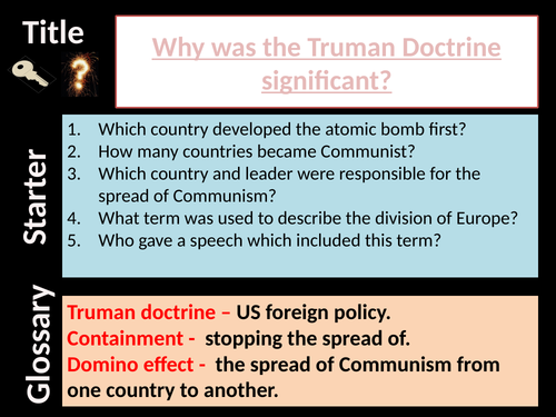 AQA - The Truman Doctrine | Teaching Resources