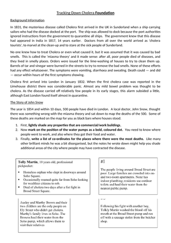 The Ghost Map Cholera Riddle and Map Game | Teaching Resources