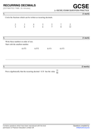 GCSE 9-1 Exam Question Practice (Recurring Decimals) by Maths4Everyone ...