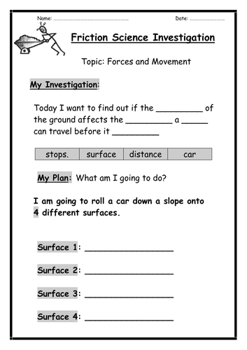 Friction - Science Investigation | Teaching Resources