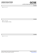GCSE 9-1 Exam Question Practice (Linear Equations) | Teaching Resources