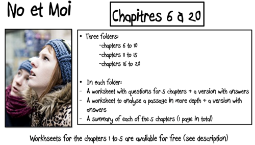 No et Moi- Book Study BUNDLE- A Level French | Teaching Resources