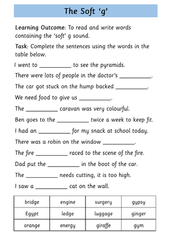 Soft G | Teaching Resources