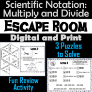 Multiplying and Dividing Scientific Notation Game: Escape Room Math ...