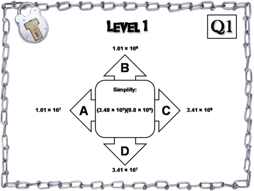 Multiplying and Dividing Scientific Notation Game: Escape Room Math ...