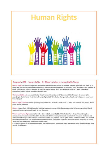 Human Rights - OCR Geography A-level | Teaching Resources