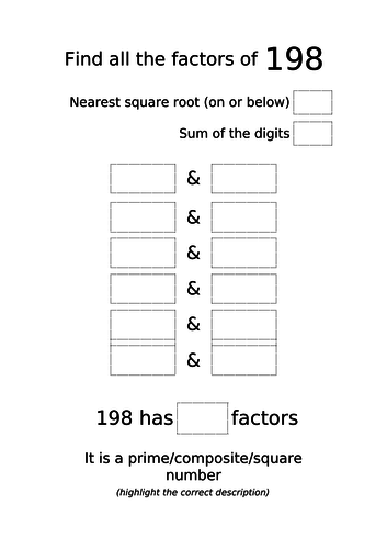 Factors: next 20 short investigations for KS2 | Teaching Resources