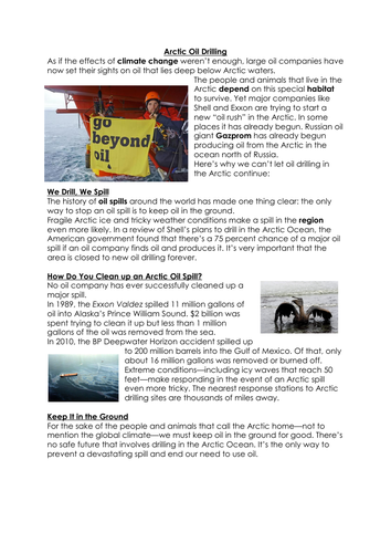 Inference - Arctic Oil Drilling - KS2 | Teaching Resources