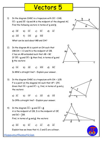 KS3 Column Vectors - with answers | Teaching Resources