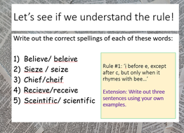 Literacy - Common Spelling Errors | Teaching Resources