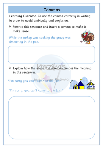 Commas To Clarify Meaning | Teaching Resources