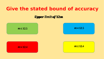 Multiple choice 19 -limits of accuracy | Teaching Resources