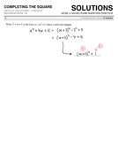 GCSE 9-1 Exam Question Practice (Completing The Square) | Teaching ...