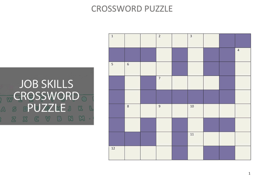 Job Skills Crossword Puzzle and Lesson (US) | Teaching Resources