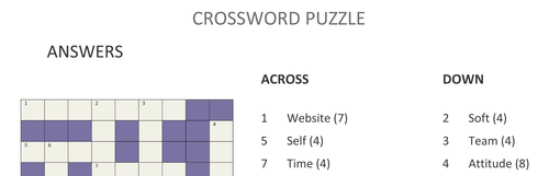 Job Skills Crossword Puzzle and Lesson (US) | Teaching Resources