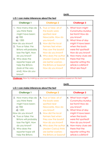 Inference - Anglo Saxon Invasion - KS2 | Teaching Resources