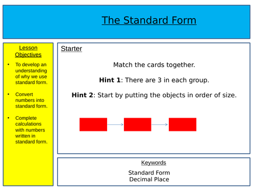 Standard Form Lesson | Teaching Resources