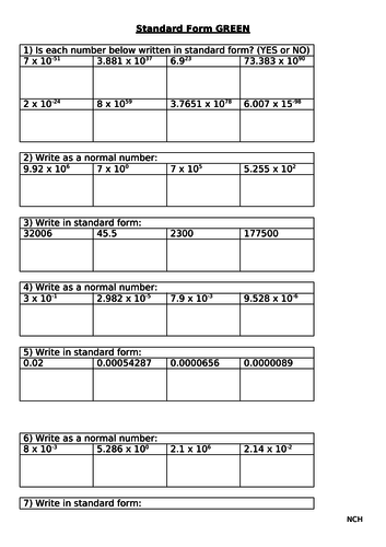 Standard Form Lesson | Teaching Resources