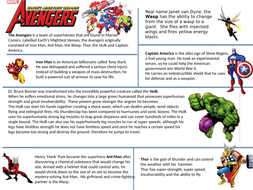 Avengers Comprehension | Teaching Resources