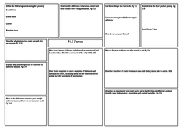 Revision mat: Activate 1 - Forces by amberrandell | Teaching Resources
