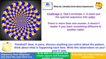 Special Sequences Introduction Lesson | Teaching Resources