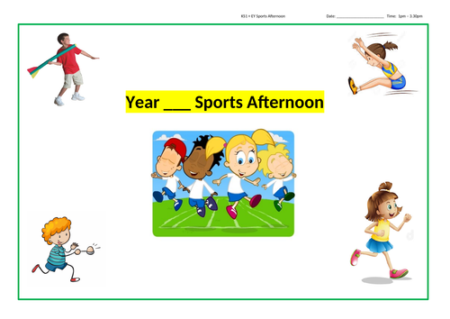 SPORTS DAY - TIMETABLE & ACTIVITIES | Teaching Resources