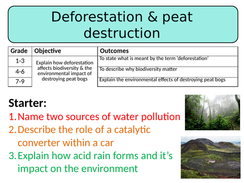 NEW AQA GCSE Trilogy (2016) Biology - Deforestation & peat destruction ...